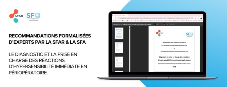 Recommandations formalisées d’experts par la SFAR & la SFA : le ...